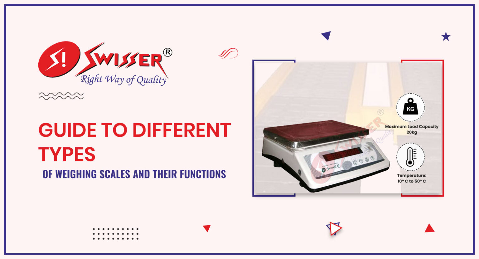Different types of weighing scales & equipment for accurate weighing.